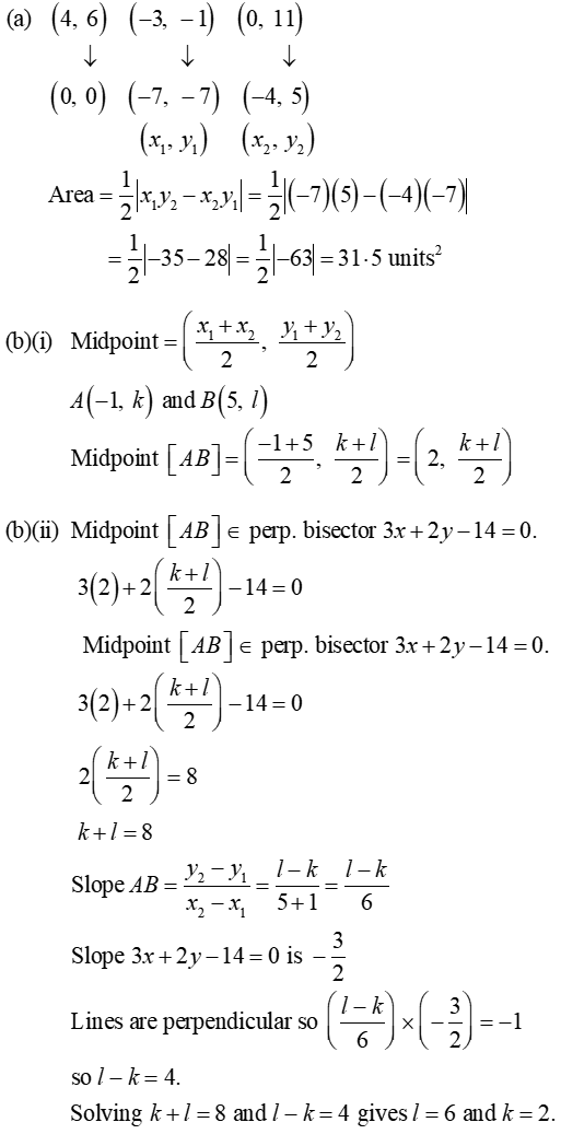 Leaving Certificate Maths (Higher) 2023: Paper 2 Q3